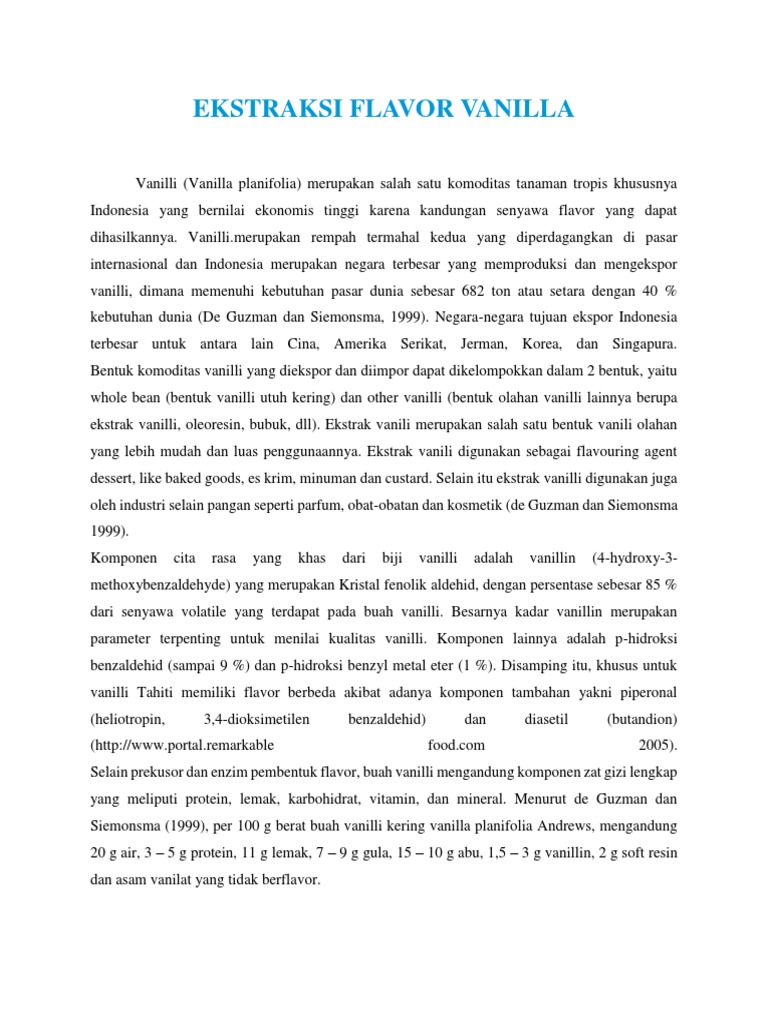 Ekstraksi dan Pengolahan Vanili | PDF