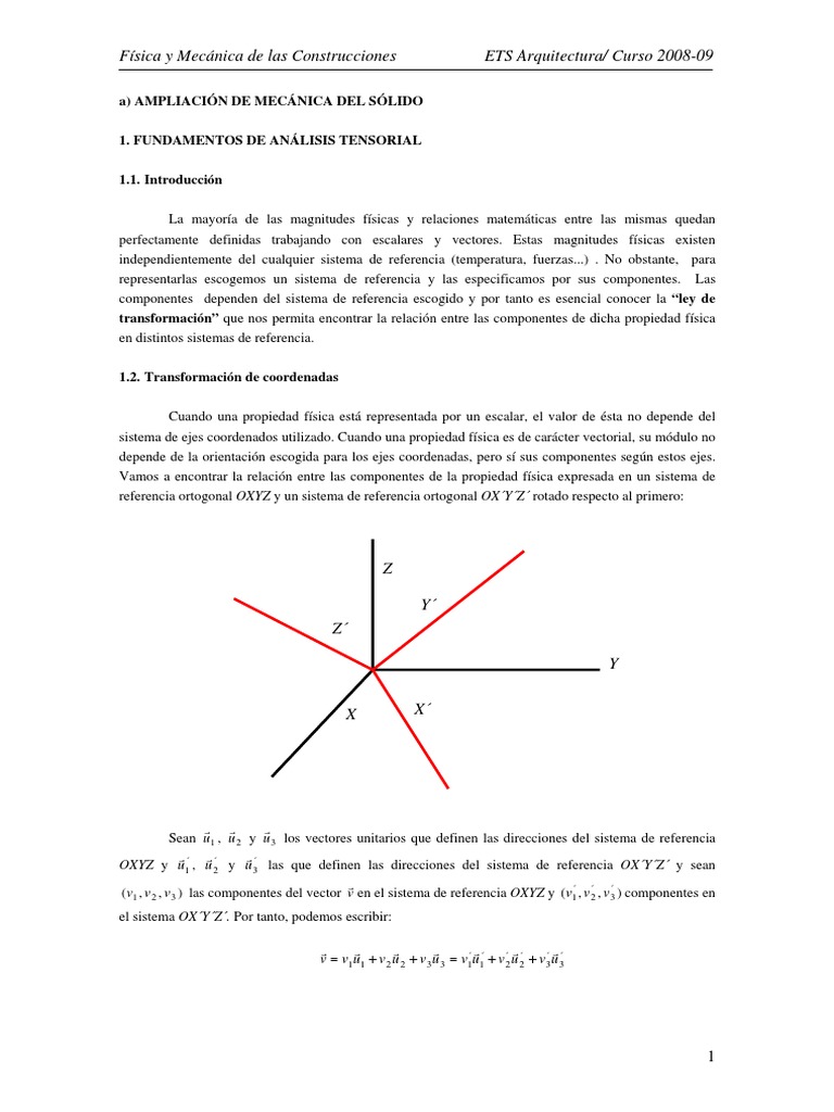 FUNDAMENTOS DE ANÁLISIS TENSORIAL | Tensor | Escalar (Matemáticas)