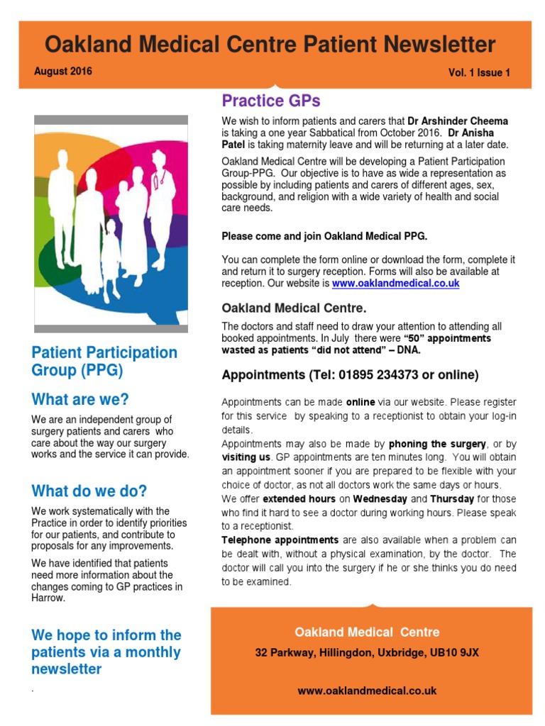 Oakland Medical Centre Patient Newsletter: Practice Gps | PDF | Patient ...