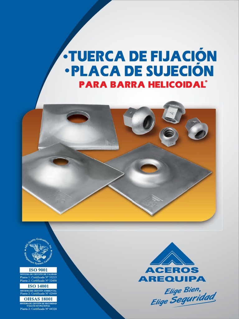 Hoja Tecnica Placa y Tuerca Bahe | PDF