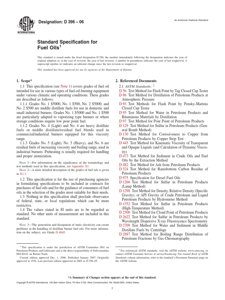Astm D396 | PDF | Fuel Oil | Petroleum