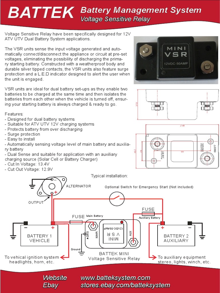 Voltage Sensitive Relay 12V 50A Specification | PDF | Battery ...