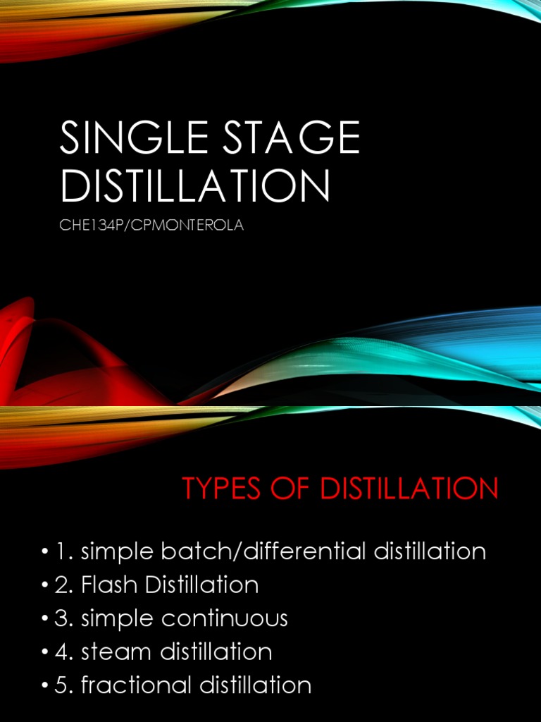 Single Stage Distillation: Che134P/Cpmonterola | PDF | Distillation ...