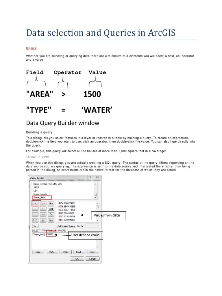 Data Selection and Queries in ArcGIS | PDF | Databases | Arc Gis