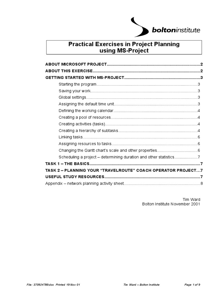 MS-Project Practical Exercises Guide | PDF | Icon (Computing) | Software