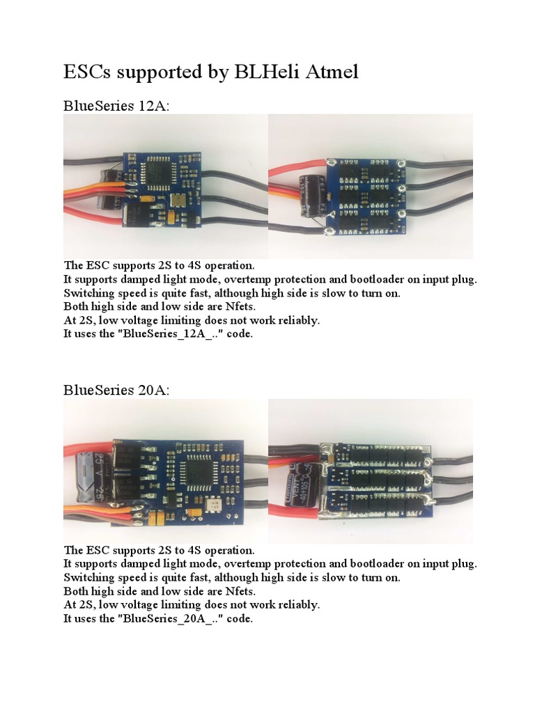 BLHeli ESC Specifications Overview | PDF | Field Effect Transistor ...