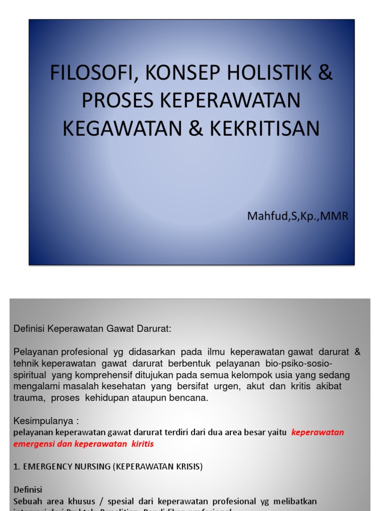 Filosofi, Konsep Holistik & Proses Keperawatan | PDF