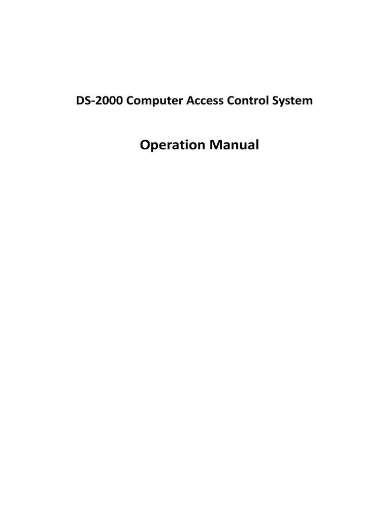DS-2000 Software Operation Manual | PDF | Access Control | Operating System