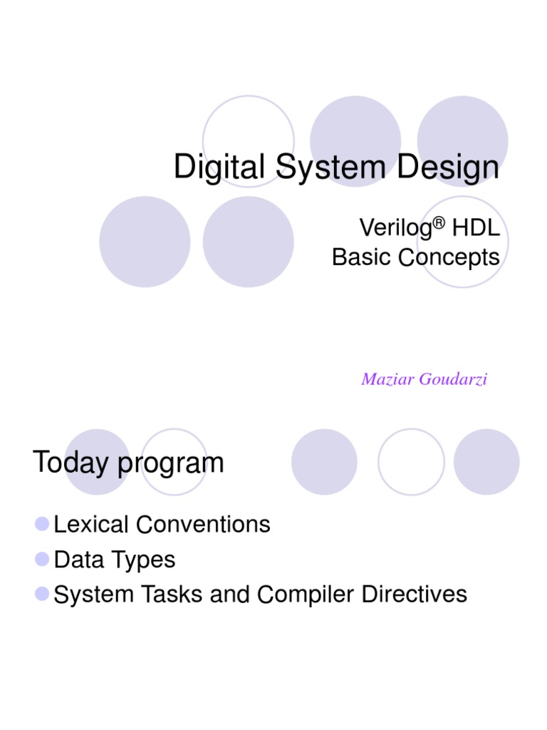 Digital System Design Verilog Hdl Basic Concepts Pdf Hardware