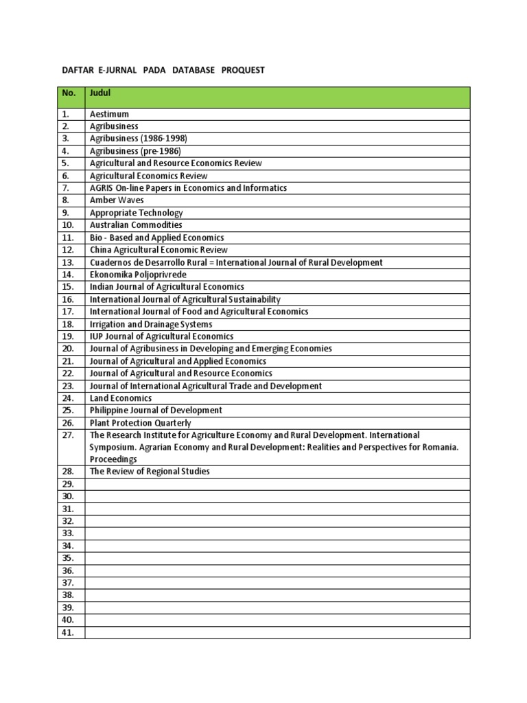 Daftar E-Jurnal Pada Database Proquest No. Judul | PDF
