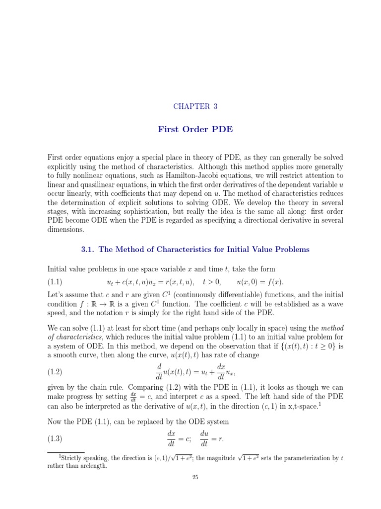 First Order PDE | PDF | Partial Differential Equation | Ordinary ...