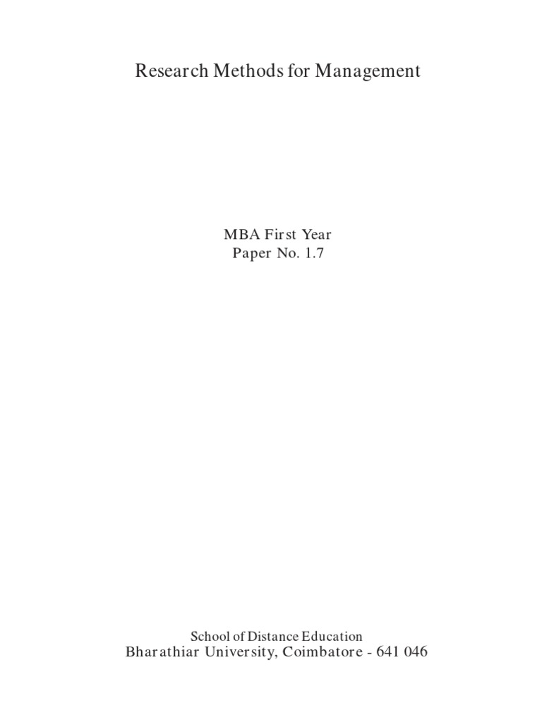 Research Methods For Management | PDF | Scientific Method | Sampling ...