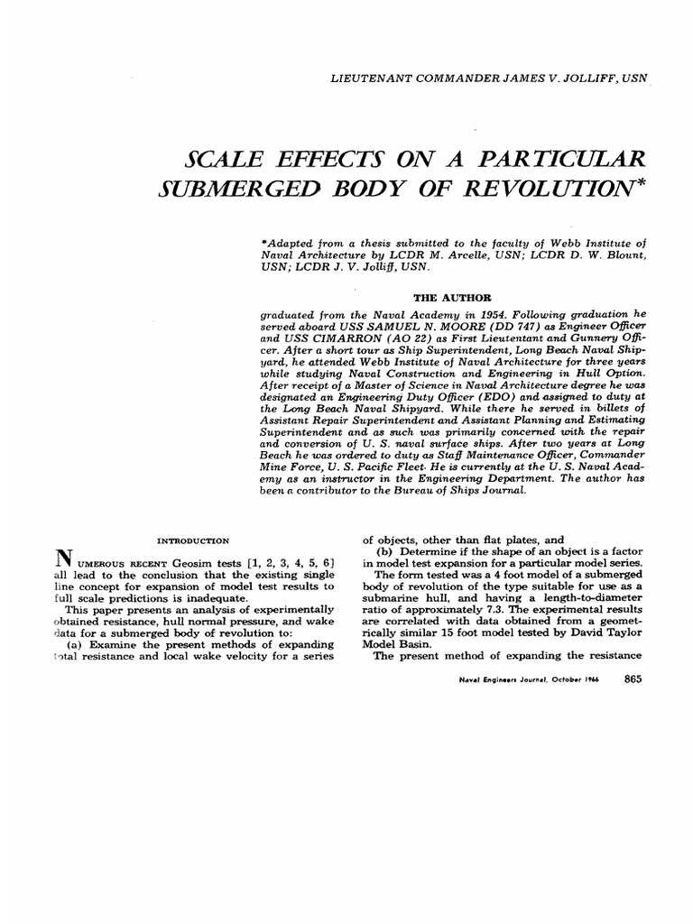 Scale Effects on Submerged Bodies | PDF | Drag (Physics) | Boundary Layer