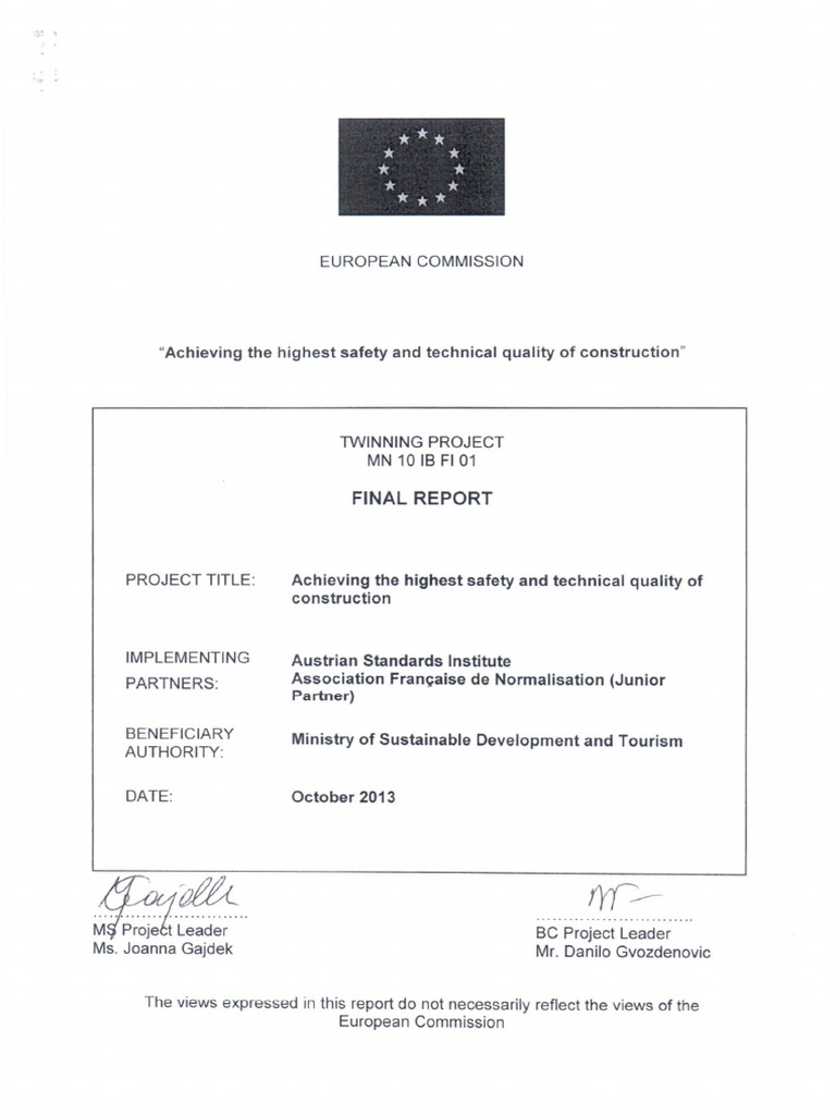 Final Report - Twinning Project MN 10 IB FI 01 | PDF | European ...