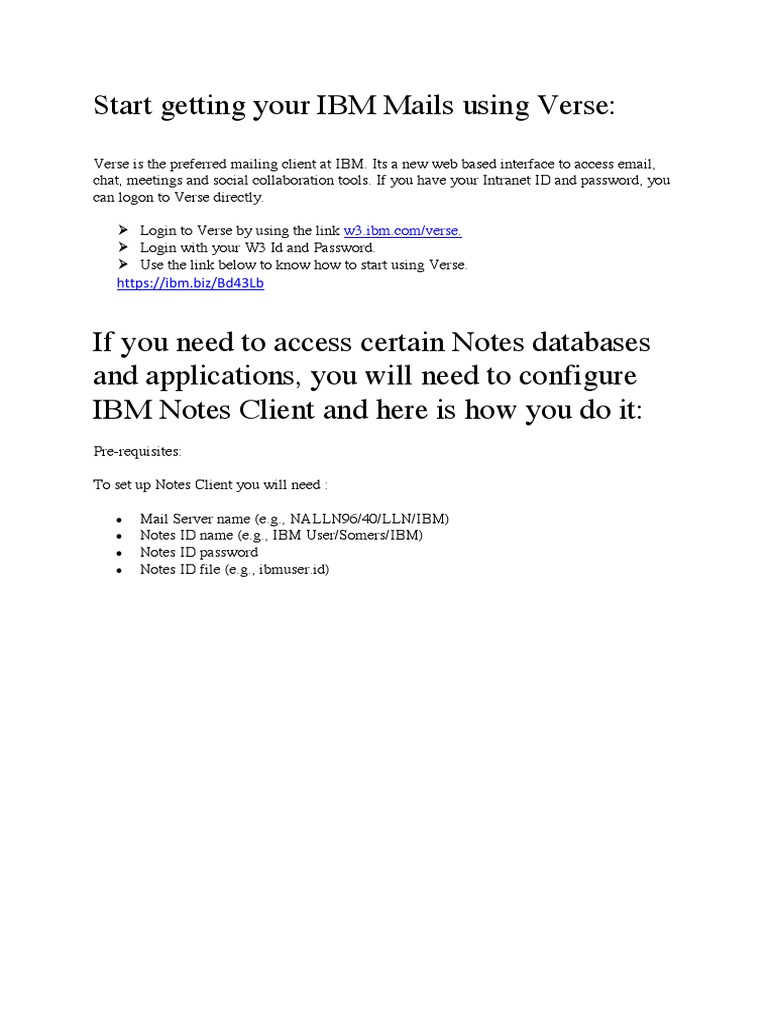 Notes Client Instructions | PDF