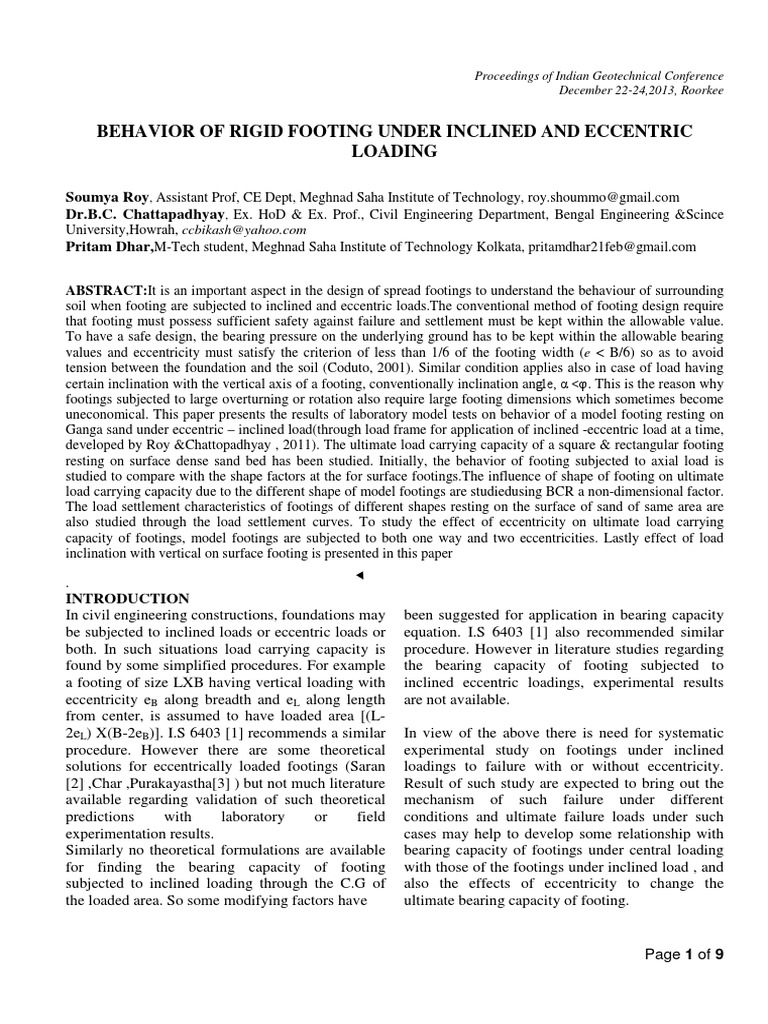 Rigid Foundation Inclined Load | PDF | Geotechnical Engineering ...