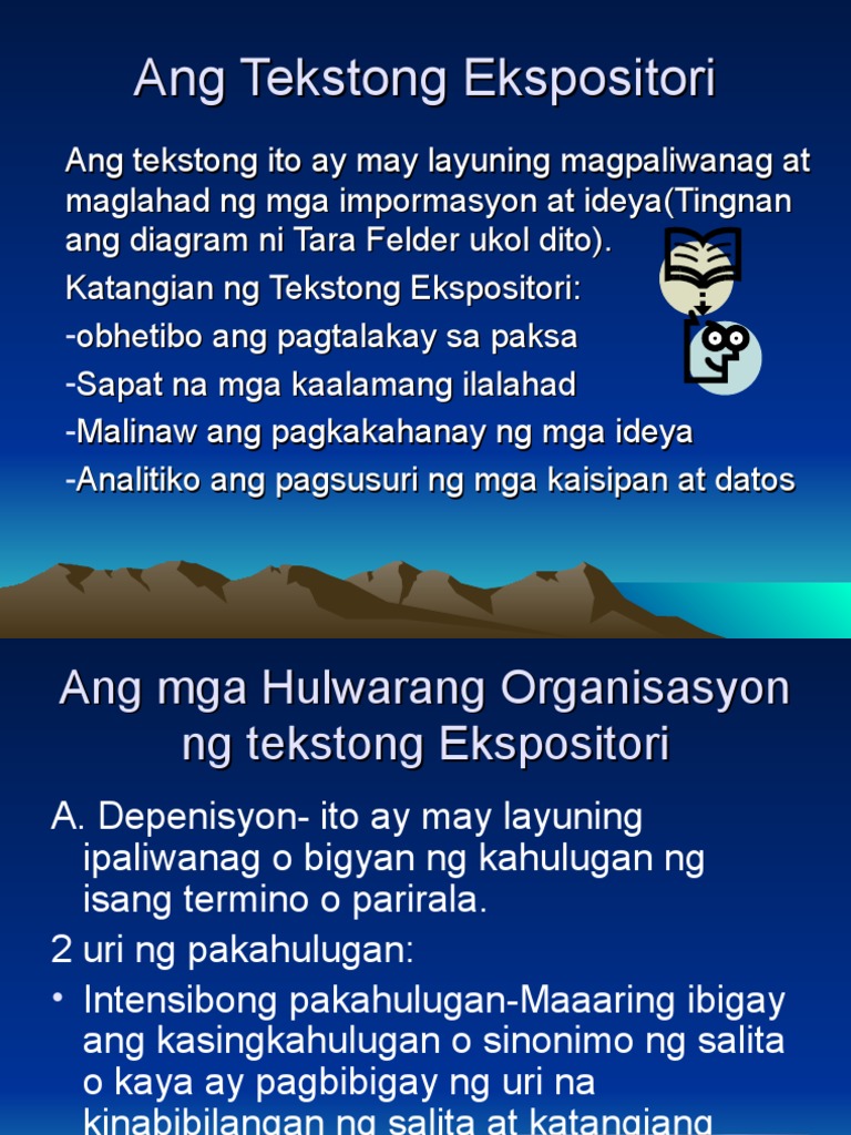 Ang Tekstong Ekspositori | PDF Ang Tekstong Ekspositori | PDF