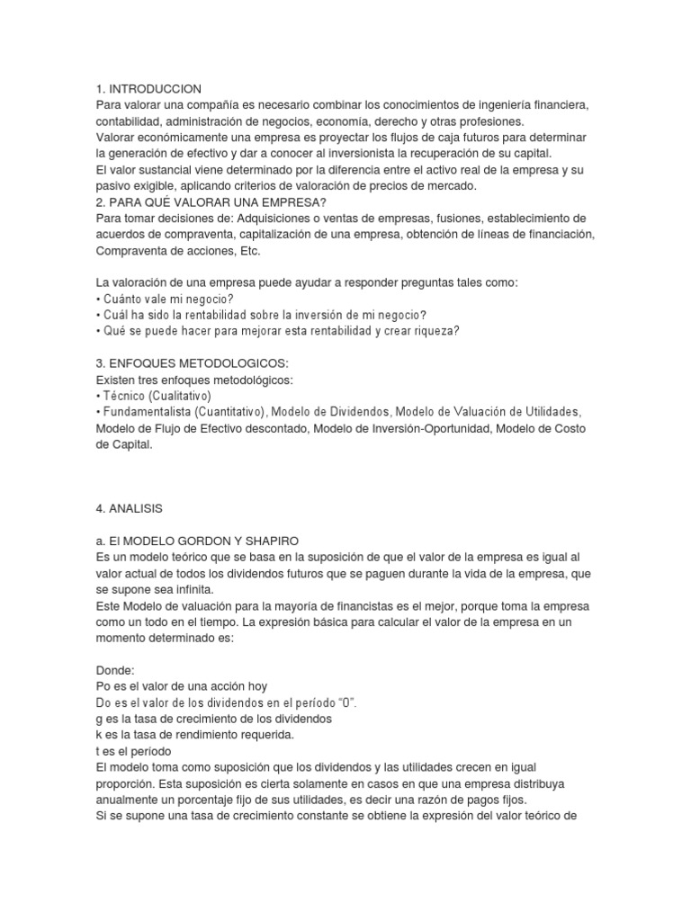 Gordon y Shapiro | PDF | Compartir (Finanzas) | Business