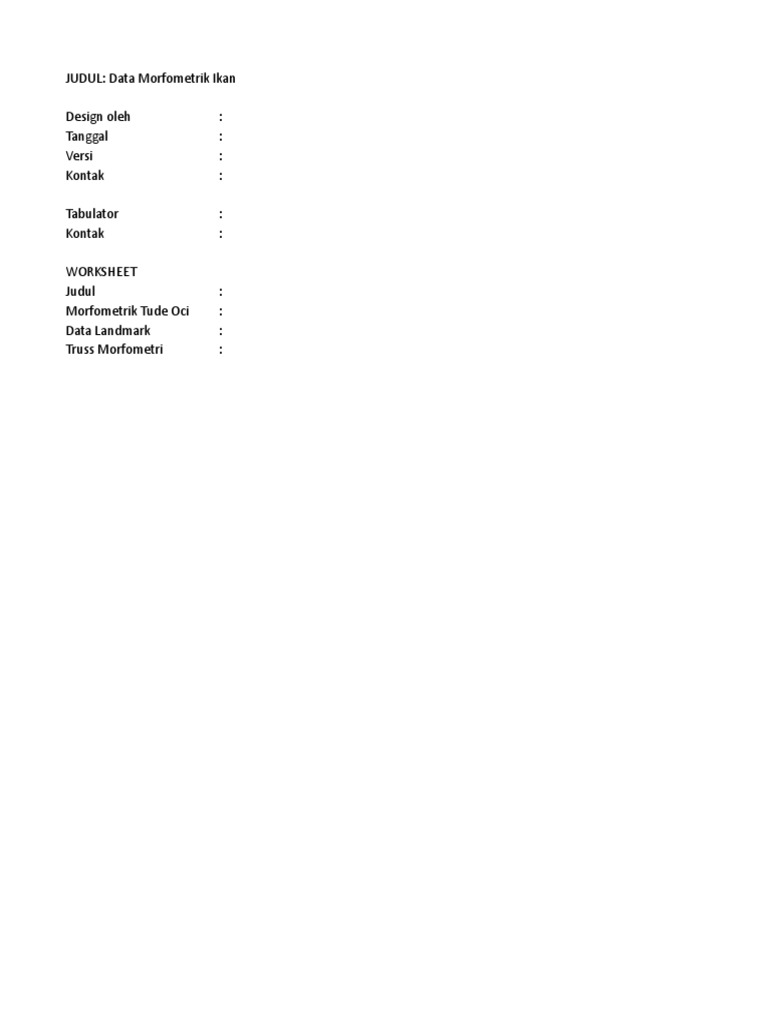 Data Morfometrik Ikan Selar NW | PDF