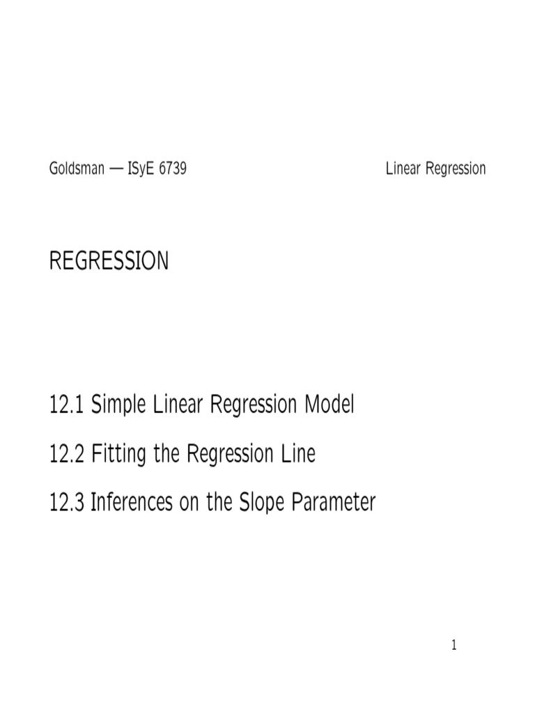 Simple Linear Regression Overview | PDF | Regression Analysis | Linear ...