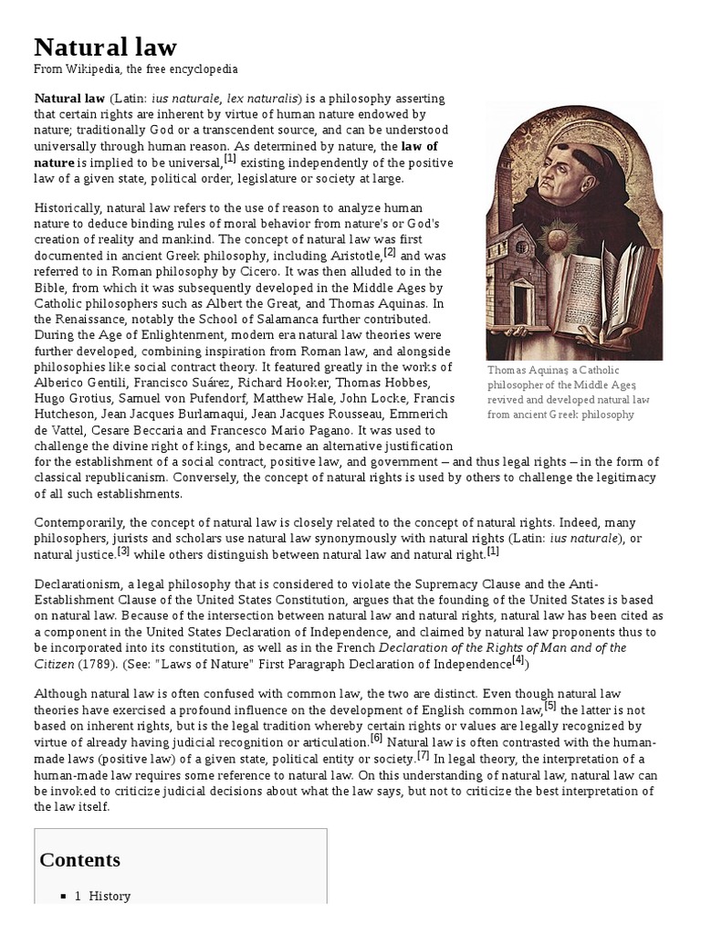 Natural Law (Wikipedia - Org) | PDF | Natural Law | Jurisprudence