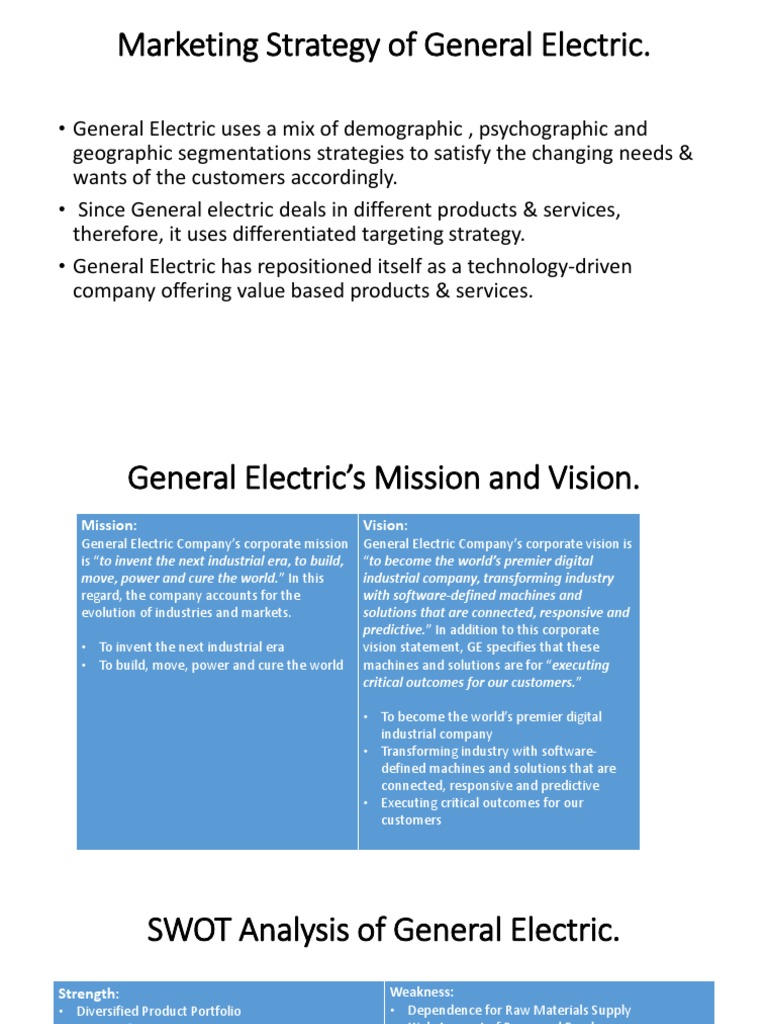 Ge Marketing | PDF | General Electric | Marketing Strategy