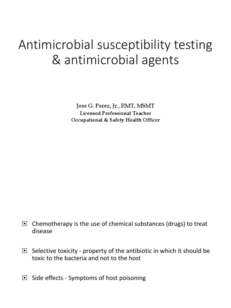 Antimicrobial Susceptibility Testing & Antimicrobial Agents | PDF ...