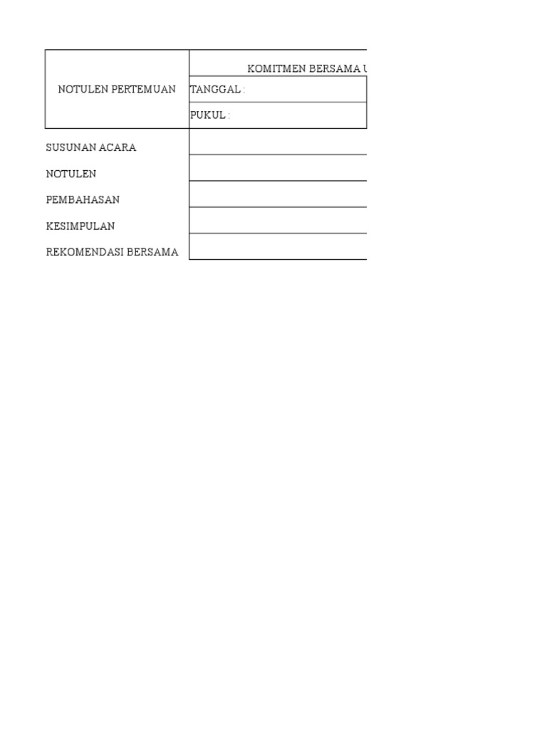 6.1.1.1 Contoh Format Komitmen Bersama | PDF