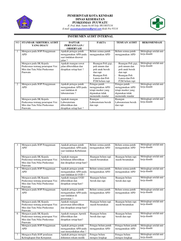 Instrumen Audit | PDF