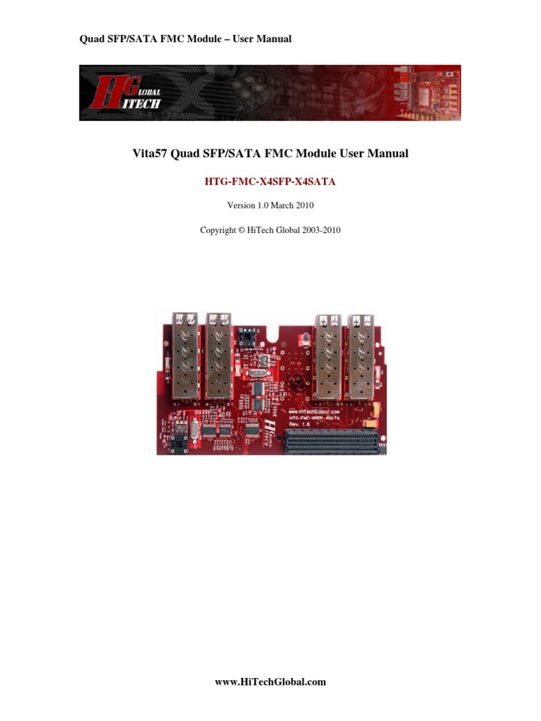 Quad SFP/SATA FMC Module - User Manual | PDF | Physical Layer Protocols ...