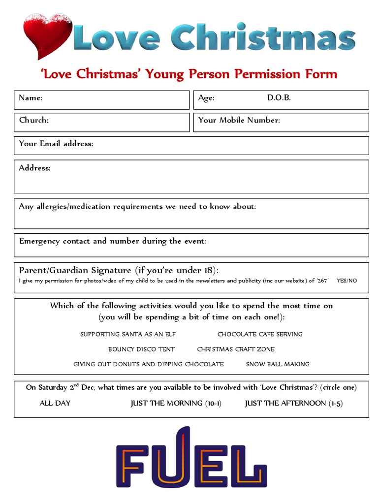 Love Christmas Permission Form | PDF