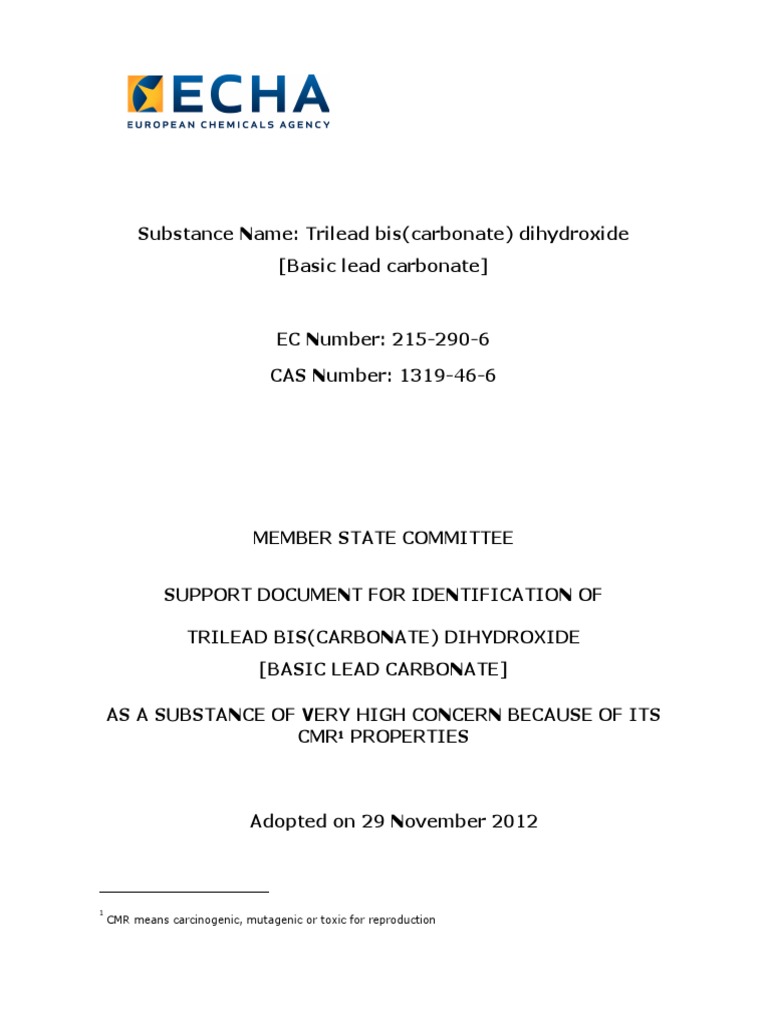 CMR Means Carcinogenic, Mutagenic or Toxic For Reproduction | PDF ...
