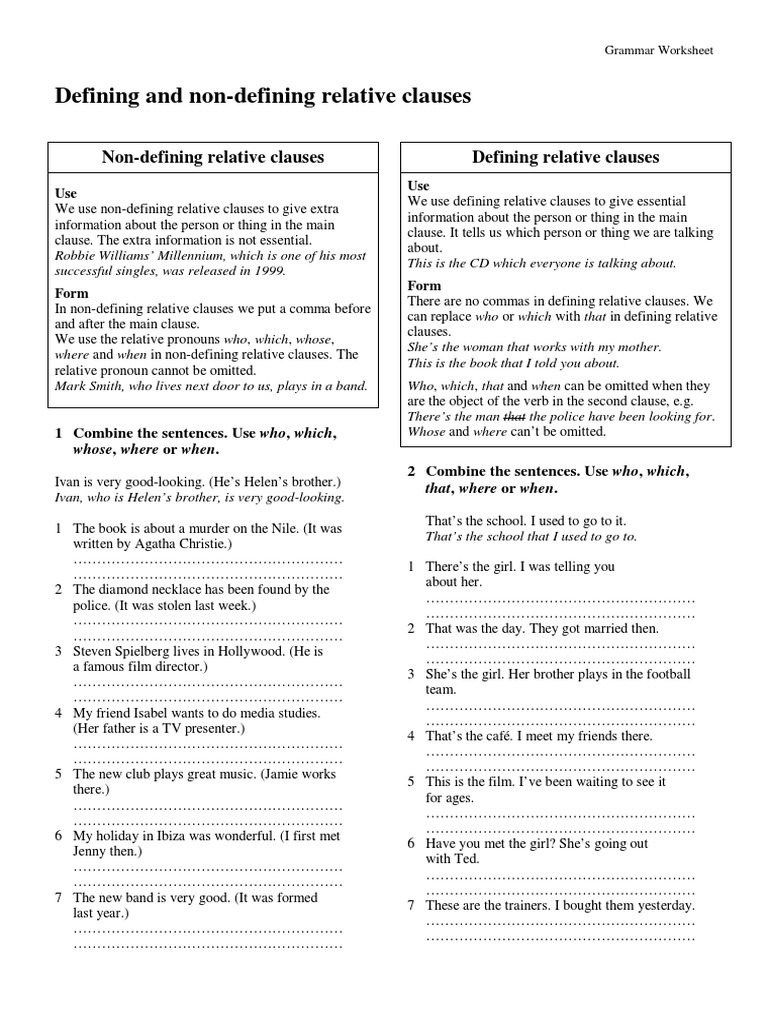 Defining Relative Clauses | Download Free PDF | Clause | Language Mechanics