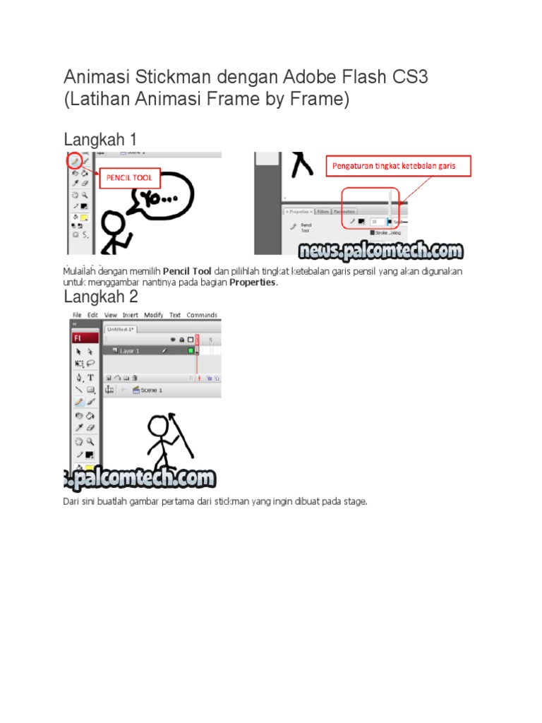 Animasi Stickman dengan Adobe Flash CS3 | PDF