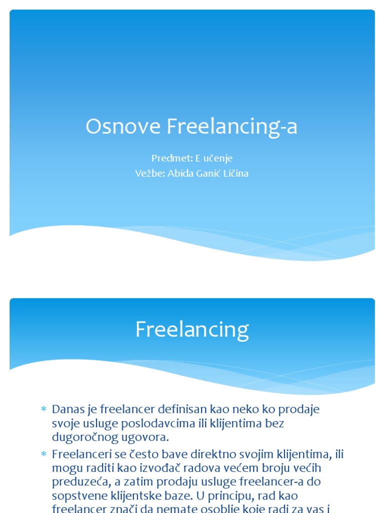 Osnove Freelancing-a: Prednosti i Mane | PDF