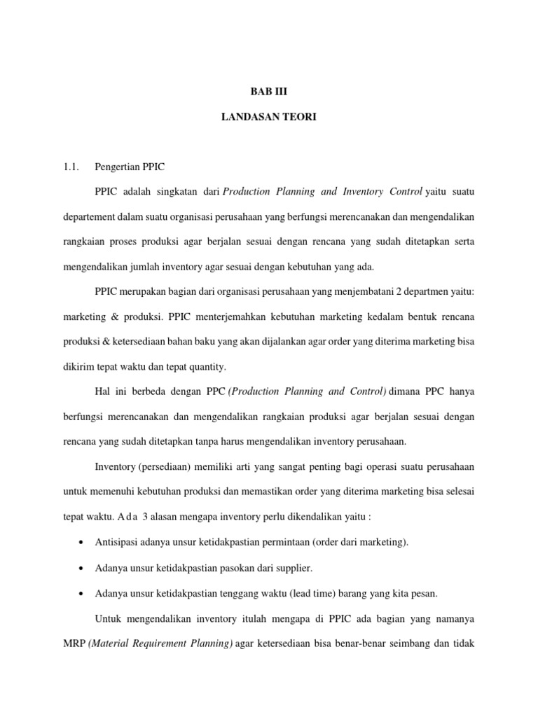 Fungsi dan Tugas PPIC | PDF