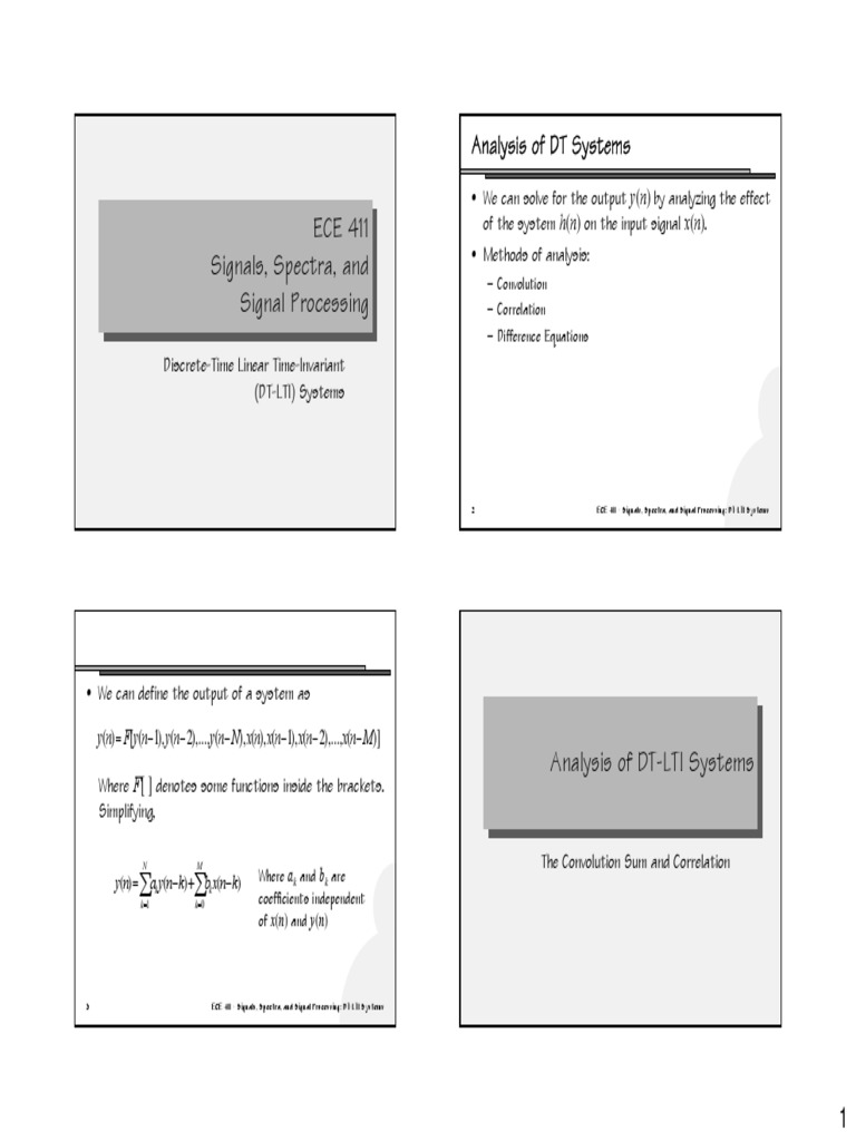 Ece411 - 3 - Dt-Lti Systems | PDF | Recurrence Relation | System Of Linear Equations