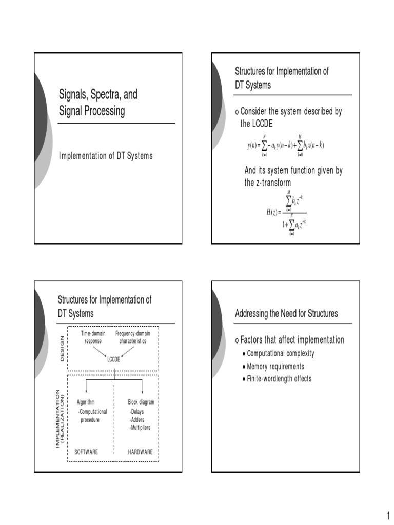 ECE411 - 7 - Implementation of DT Systems | PDF | Computer Engineering | Applied Mathematics