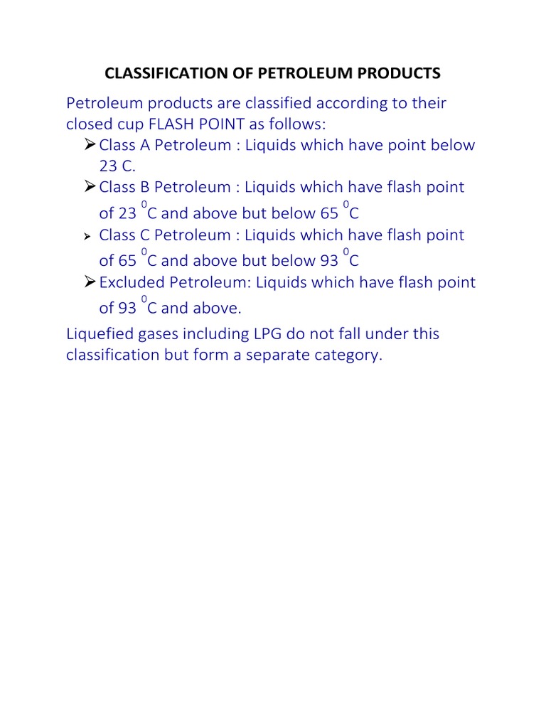 Classification of Petroleum Products | PDF