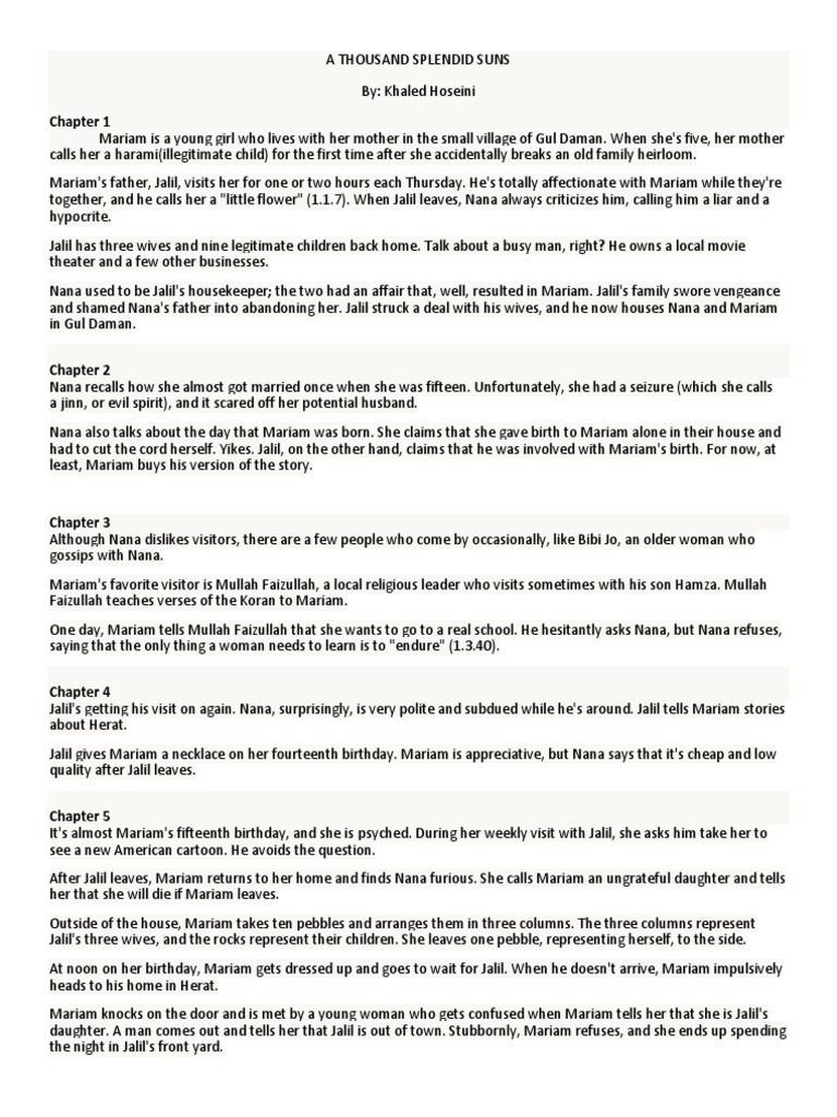A Thousand Splendid Suns Text | PDF | Taliban | Afghanistan
