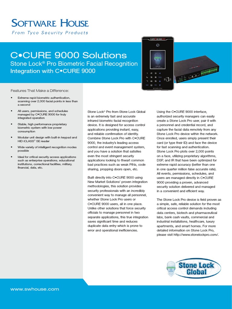 Ccure-9000 Stonelock Ds r04 A4 en | PDF | Biometrics | Access Control