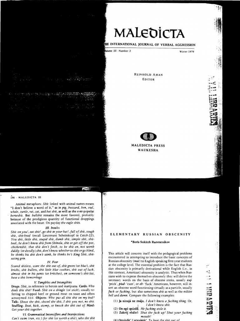 Maledicta Russian | PDF | Fuck | English Language
