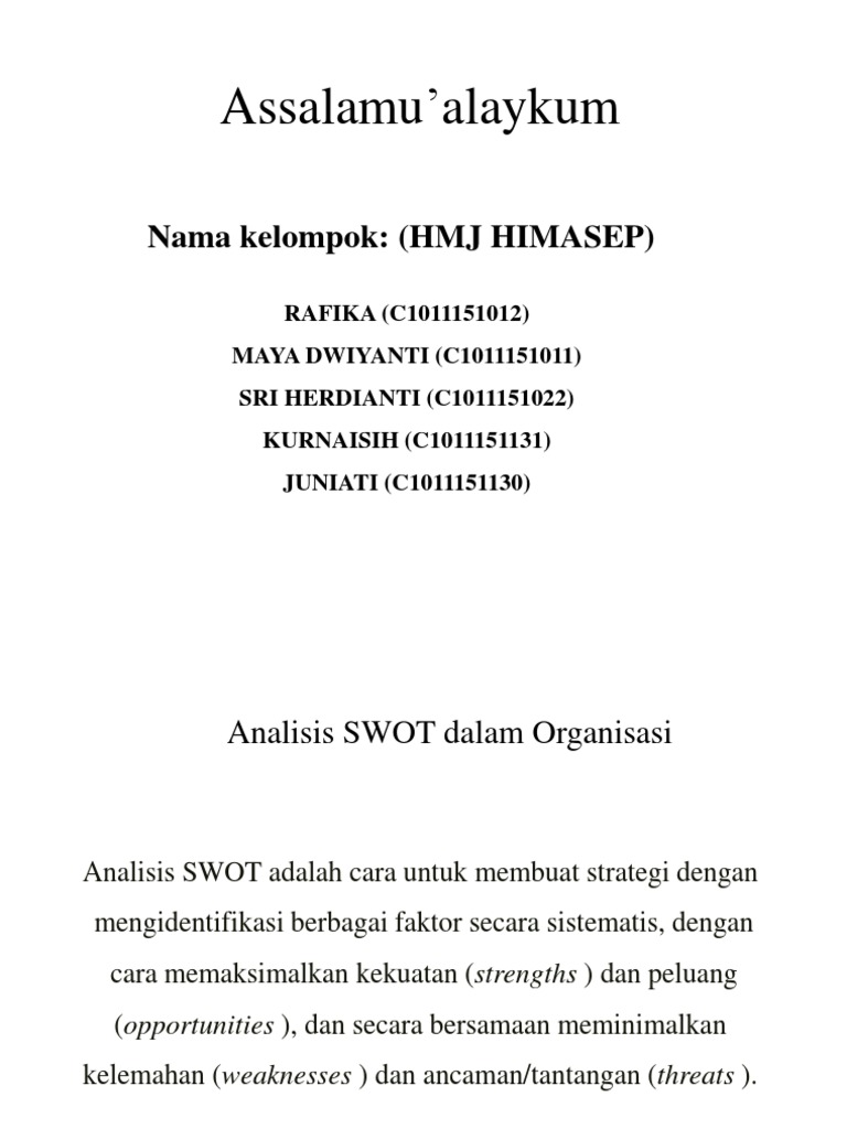 Analisis SWOT untuk HIMASEP 2023 | PDF