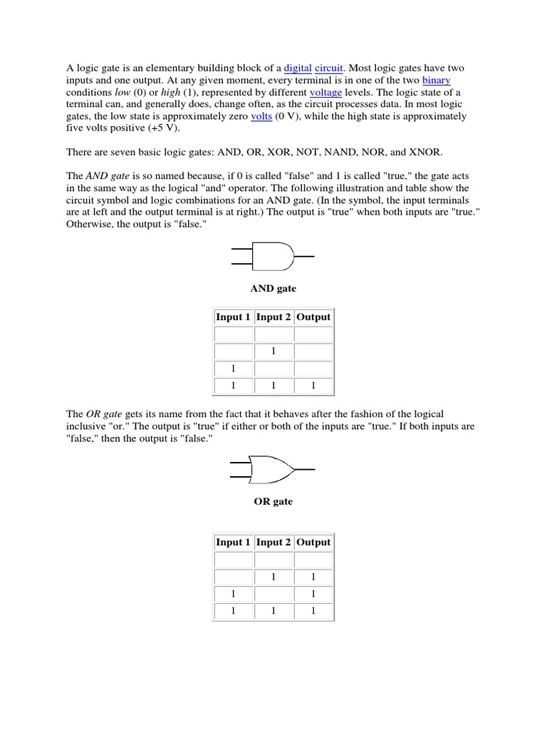Logic Gate Pdf