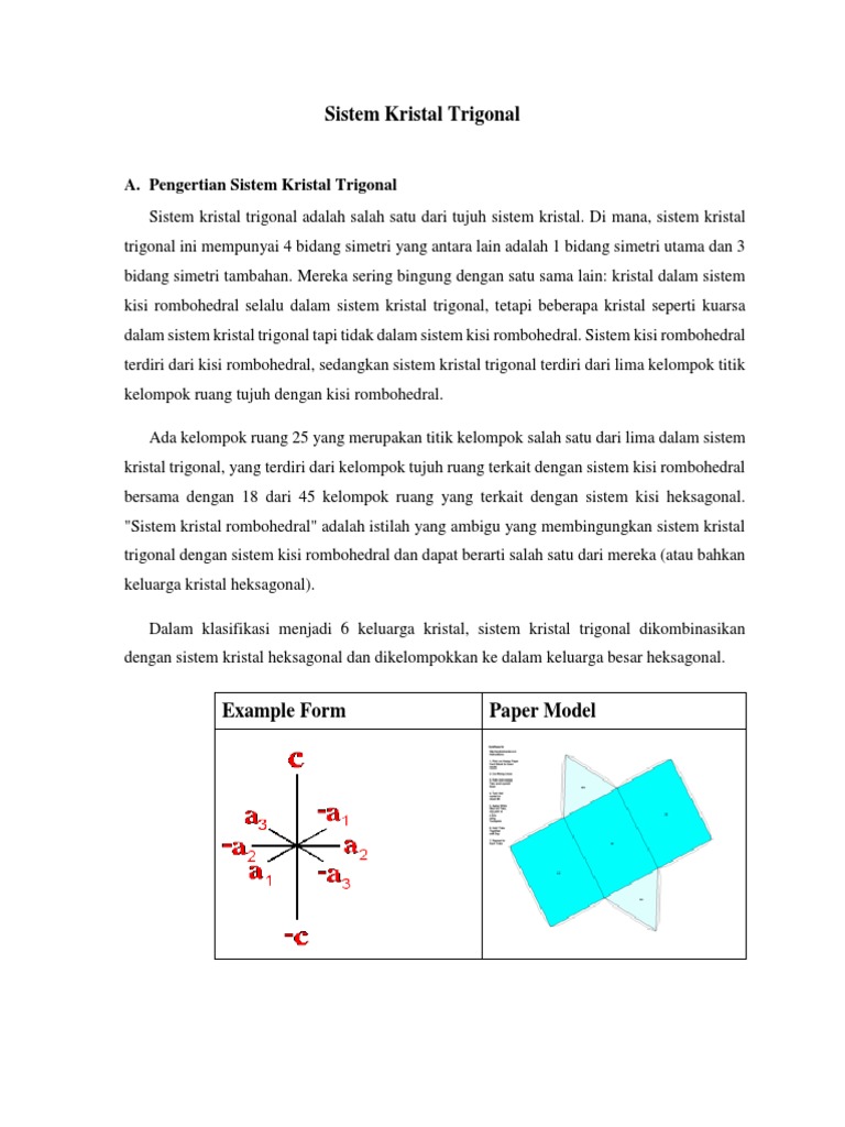 Sistem Trigonal (Rhombohedral) | PDF