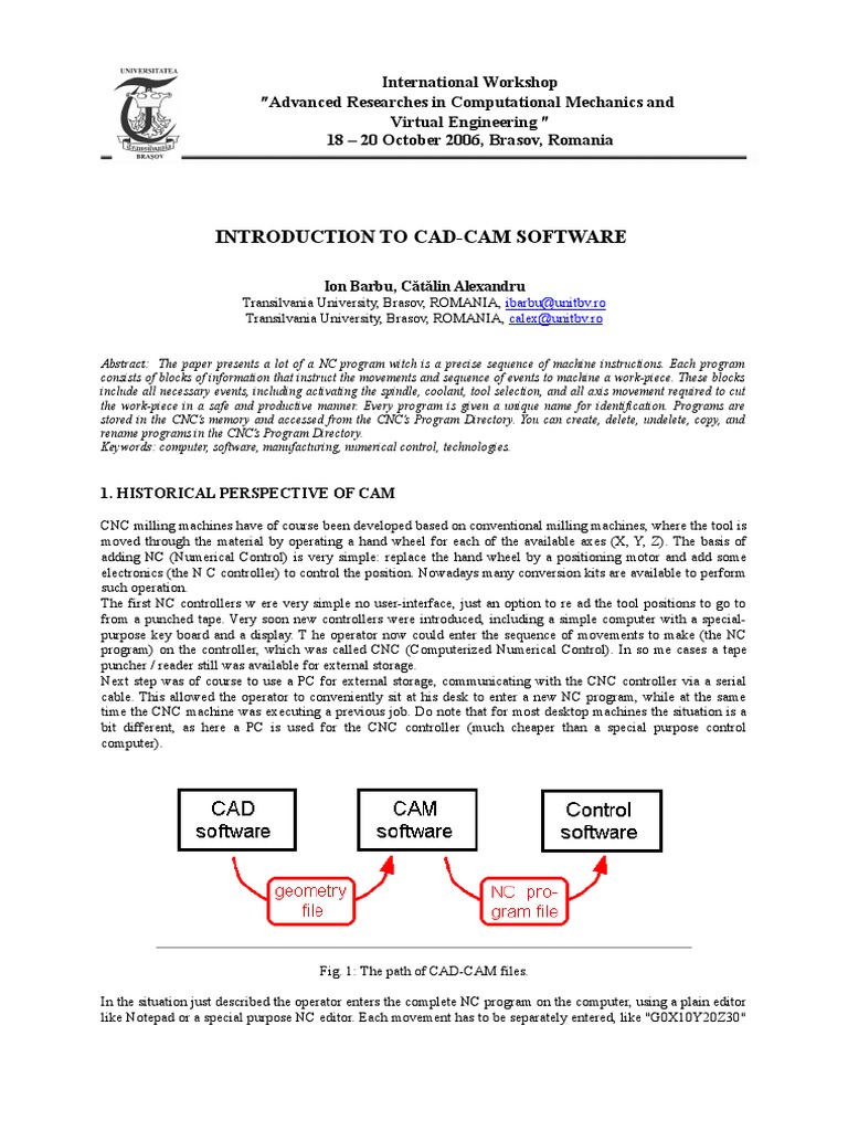 Introduction To Cad-Cam Software: Advanced Researches in Computational Mechanics and | PDF ...