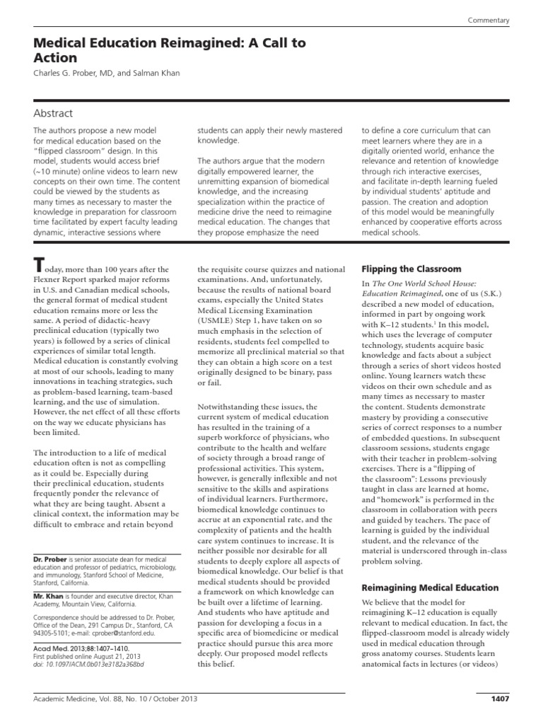 Medical Education Reimagined | PDF | Medical School | Curriculum