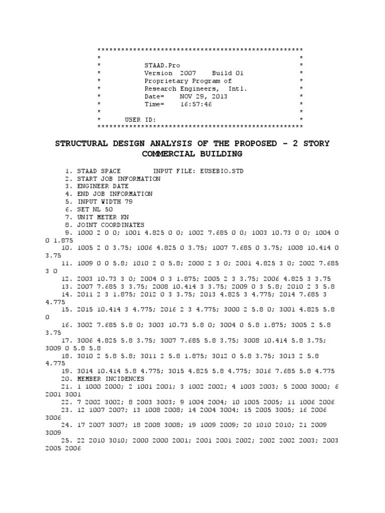 Structural Design Analysis of The Proposed - 2 Story Commercial ...