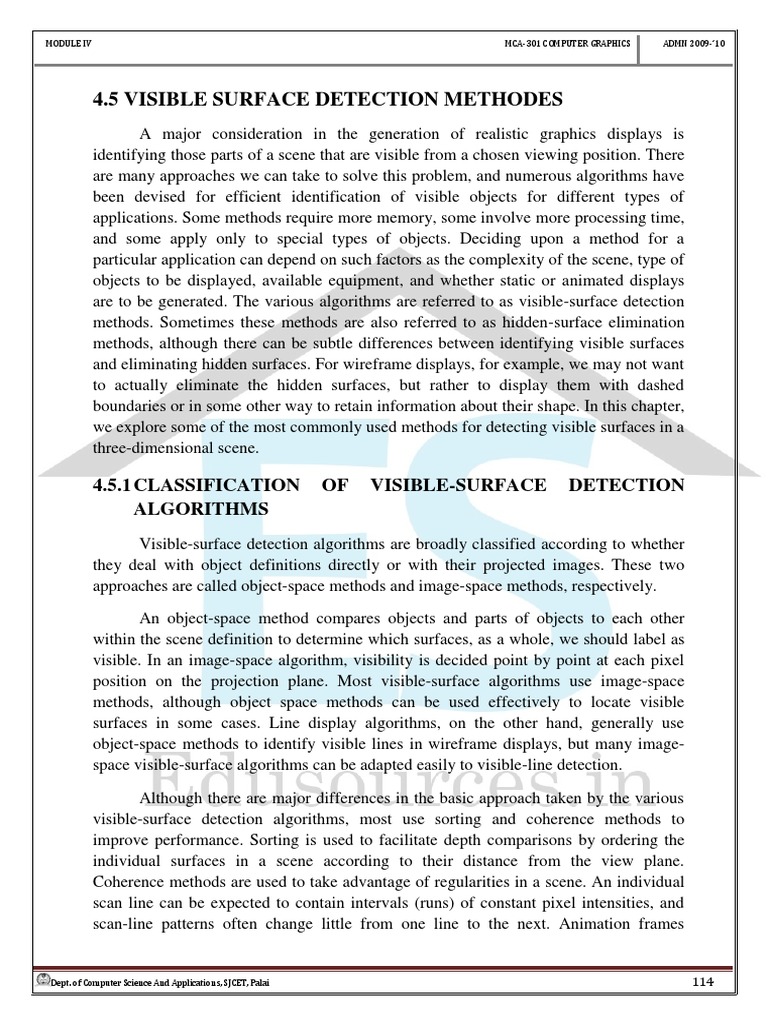 Visible Surface Detection | PDF | Cartesian Coordinate System ...