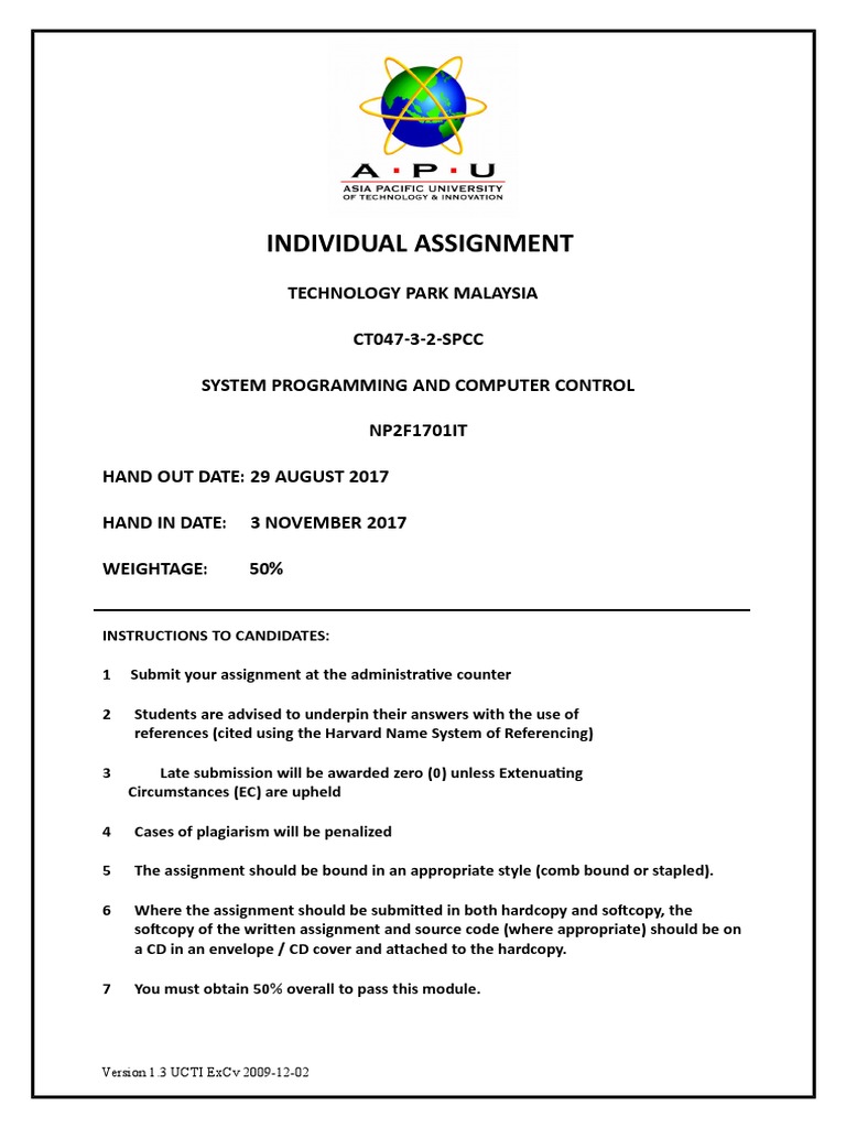 APU Assignment Cover | PDF